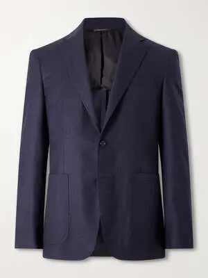 Canali Kei Wool Suit Jacket - Navy