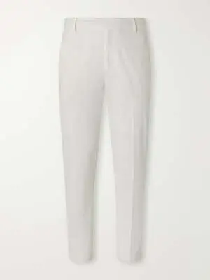 JAMES PERSE Slim-fit Stretch Cotton-blend Trousers - Ecru