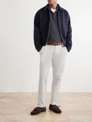 JAMES PERSE Slim-fit Stretch Cotton-blend Trousers
