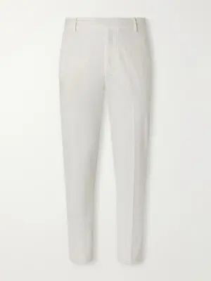 JAMES PERSE Slim-fit Stretch Cotton-blend Trousers - Neutrals