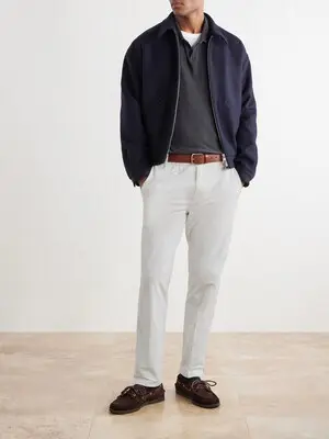 JAMES PERSE Slim-fit Stretch Cotton-blend Trousers
