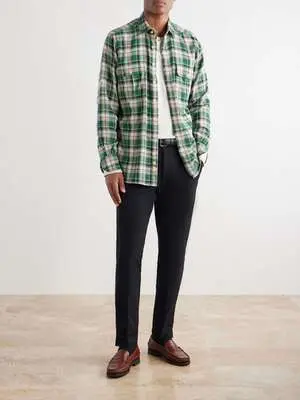 JAMES PERSE Slim-fit Stretch Cotton-blend Trousers
