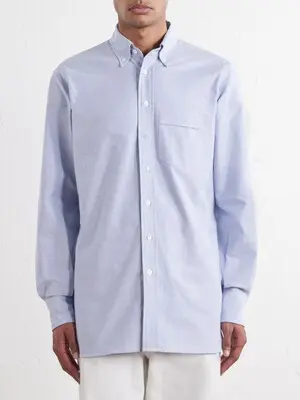 DRAKE'S Button-down Collar Cotton Oxford Shirt