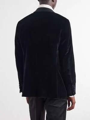 Canali Shawl-collar Satin-trimmed Cotton-velvet Tuxedo Jacket