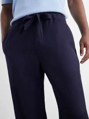 Frescobol Carioca Luan Straight-leg Wool Drawstring Trousers - Blue