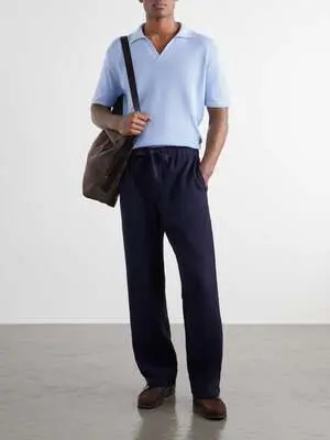 Frescobol Carioca Luan Straight-leg Wool Drawstring Trousers