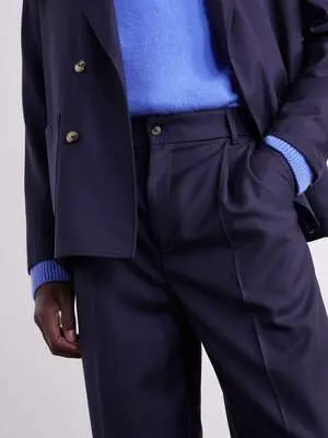 De Bonne Facture Grandad Wide-leg Virgin Wool Trousers