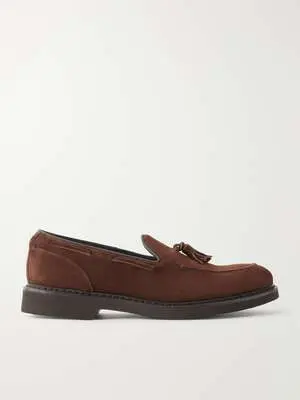 Canali Tasseled Nubuck Loafers - Brown