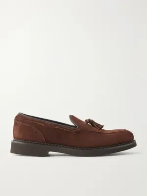 Canali Tasseled Nubuck Loafers - Brown