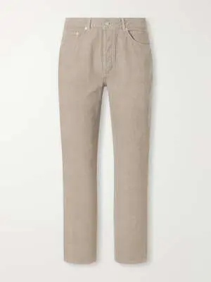 Officine Générale Straight-leg Cotton-corduroy Trousers - Beige