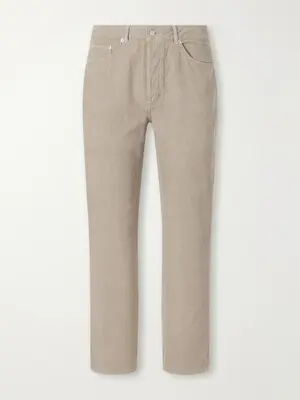 Officine Générale Straight-leg Cotton-corduroy Trousers - Neutrals