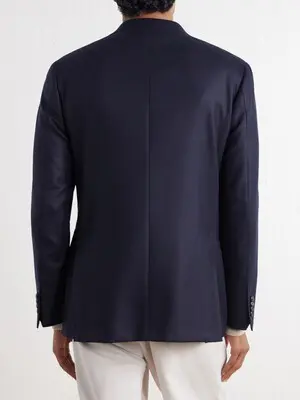 Canali Kei Double-breasted Wool And Silk-blend Blazer