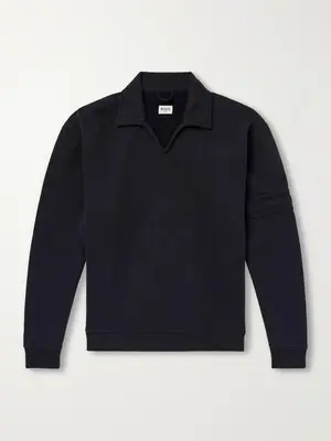 BODE Crew Polo Cotton-jersey Sweatshirt - Black