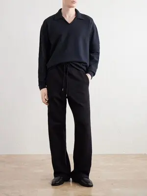 BODE Crew Polo Cotton-jersey Sweatshirt