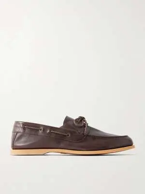 Frescobol Carioca Marina Full-grain Leather Boat Shoes - Brown