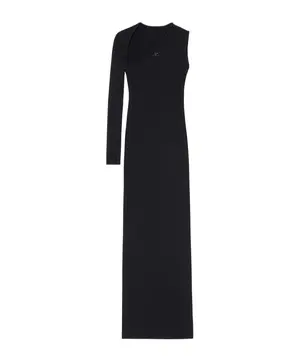 COURREGES Ribbed-knit Maxi Dress - Black