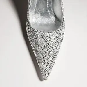 Gucci Donna Crystal Pump - Metallic Silver