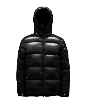 Moncler Cropped Hooded Down Jacket - Black