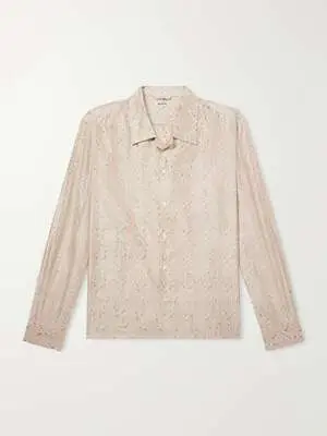 BODE Sagebrush Printed Silk-satin Shirt - Beige