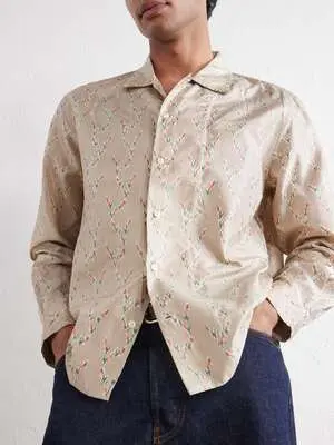 BODE Sagebrush Printed Silk-satin Shirt