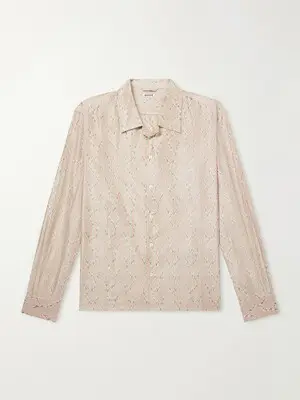 BODE Sagebrush Printed Silk-satin Shirt - Neutrals
