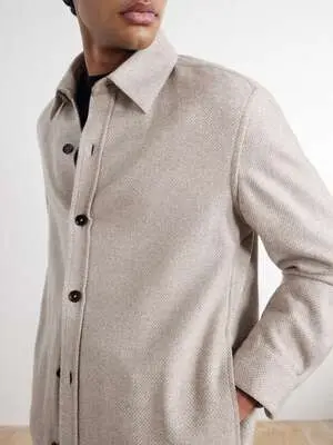 Zegna Cashmere And Silk-blend Twill Overshirt