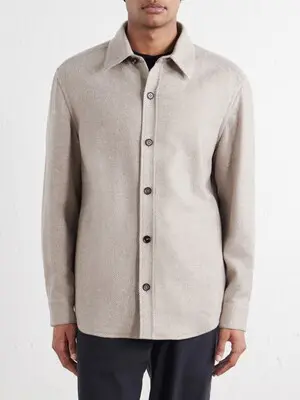 Zegna Cashmere And Silk-blend Twill Overshirt