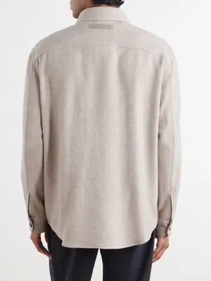 Zegna Cashmere And Silk-blend Twill Overshirt