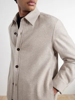 Zegna Cashmere And Silk-blend Twill Overshirt