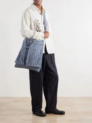 KARDO Embroidered Cotton-chambray Tote Bag