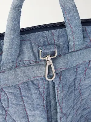 KARDO Embroidered Cotton-chambray Tote Bag