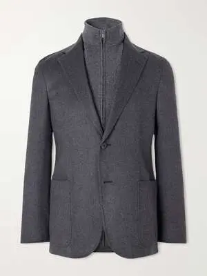 Zegna Oasi Cashmere Zip-up Blazer - Gray