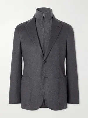 Zegna Oasi Cashmere Zip-up Blazer - Gray
