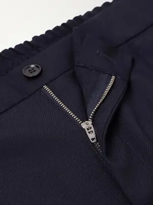 Zegna Tapered Pleated Wool-canvas Trousers