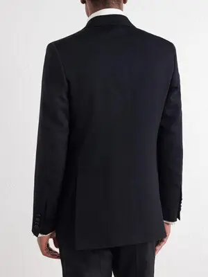 FAVOURBROOK Grosgrain-trimmed Double-breasted Wool Tuxedo Jacket