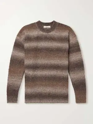 FRIZMWORKS Striped Bouclé Sweater - Brown
