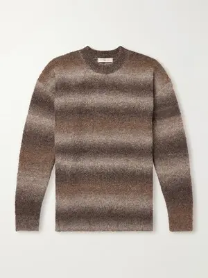 FRIZMWORKS Striped Bouclé Sweater - Brown
