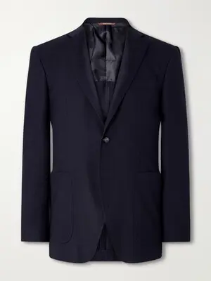Canali Kei Wool-blend Blazer - Blue