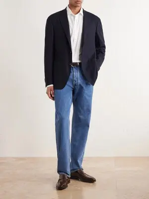 Canali Kei Wool-blend Blazer - Blue