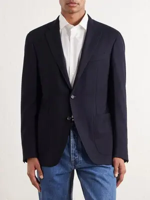 Canali Kei Wool-blend Blazer - Blue