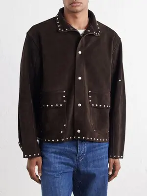 BODE Studded Suede Jacket - Brown