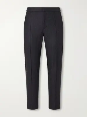Zegna Straight-leg Wool, Cashmere And Silk-blend Trousers - Gray
