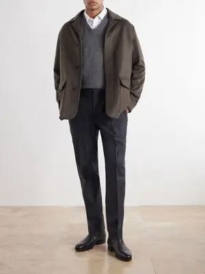Zegna Straight-leg Wool, Cashmere And Silk-blend Trousers