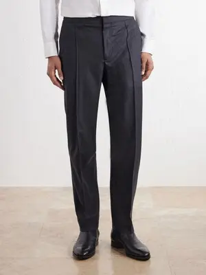 Zegna Straight-leg Wool, Cashmere And Silk-blend Trousers