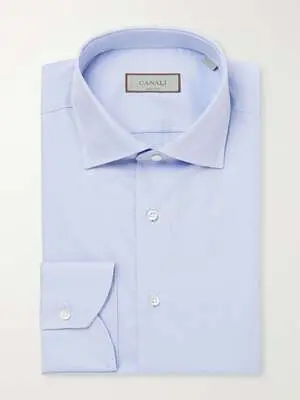 Canali Impeccabile Cotton-poplin Shirt - Blue