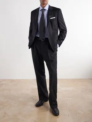 Canali Impeccabile Cutaway-collar Cotton-poplin Shirt - Blue