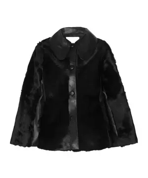 BY MALENE BIRGER Leather-trimmed Calf Hair Jacket - Black