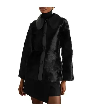 BY MALENE BIRGER Leather-trimmed Calf Hair Jacket