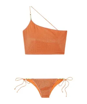 Oseree One-shoulder Metallic Bikini - Orange