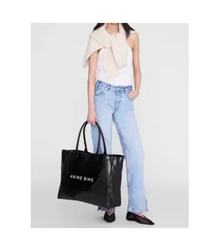 ANINE BING Leo Coated Canvas Tote